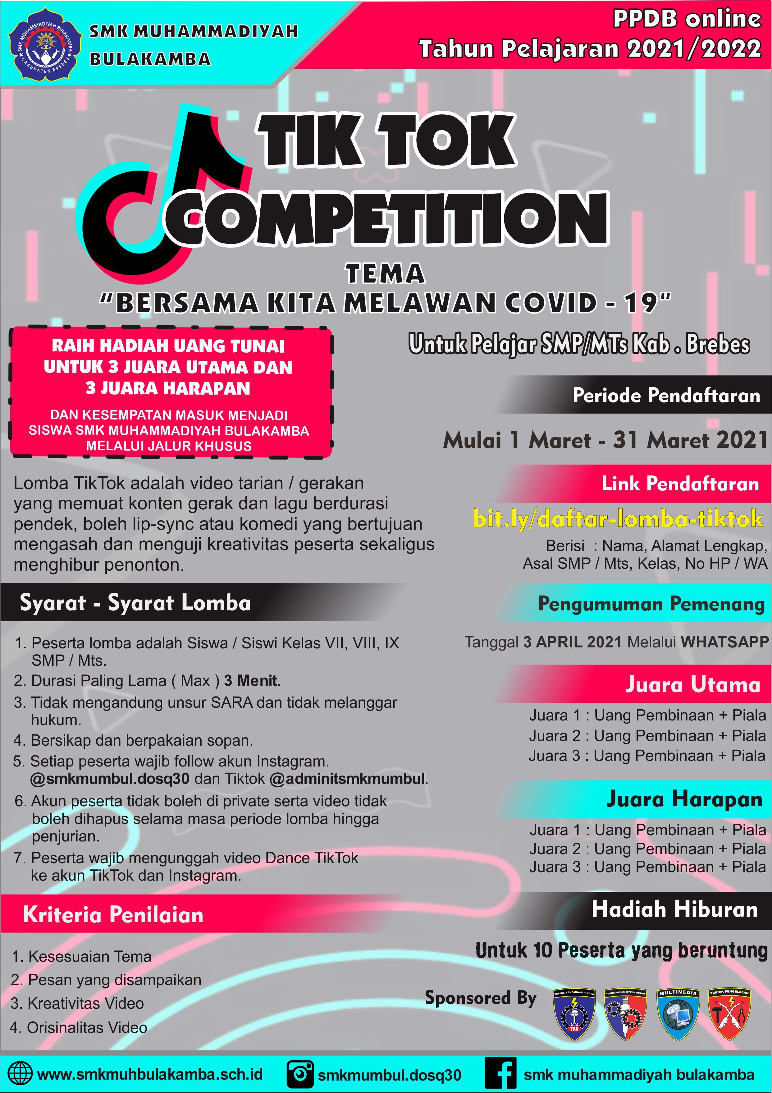 LOMBA KONTEN VIDEO di TIKTOK BERHADIAH UANG PEMBINAAN, Ikutan yuk ... LOMBA KONTEN VIDEO di TIKTOK BERHADIAH UANG PEMBINAAN, Ikutan yuk ...